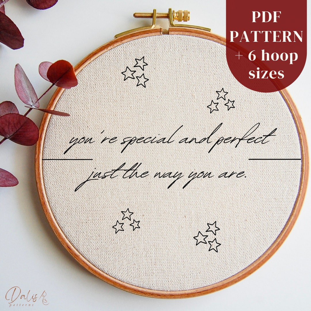 Positive Quote Embroidery PDF Pattern, Beginner Hand Embroidery Design ...