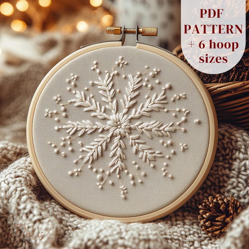 Snowflake Embroidery Digitize - Etsy