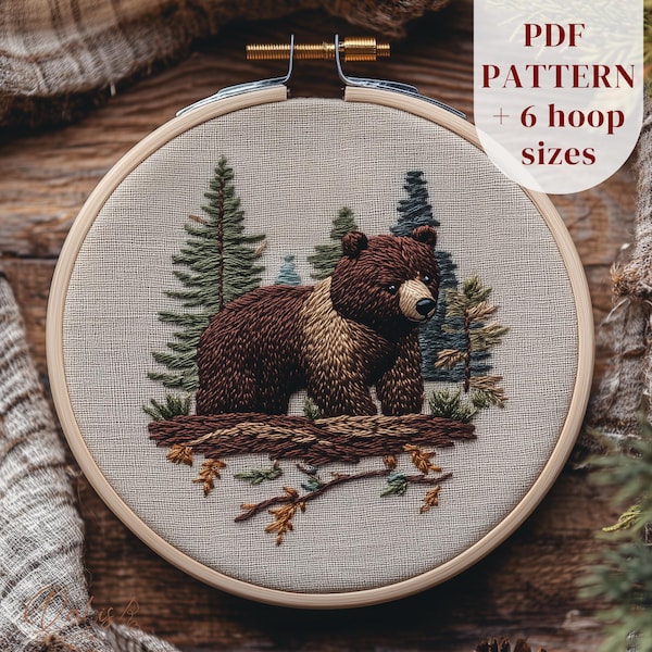 Bear Hand Embroidery - Etsy
