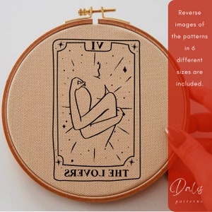 Couple Hand Embroidery PDF Pattern File: the Lovers Tarot Card ...