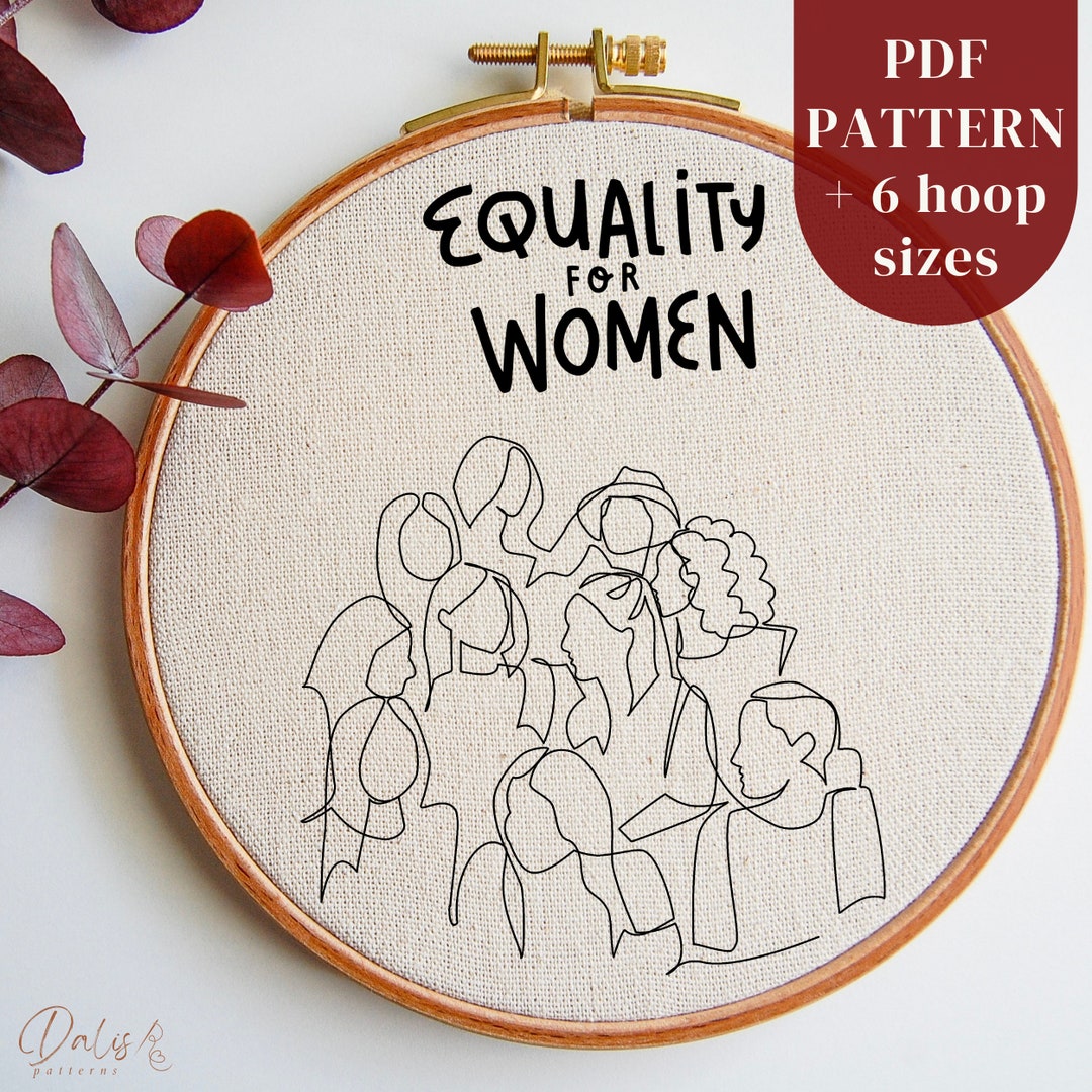 Feminist Hand Embroidery PDF Pattern for Women's Day, Beginner ...