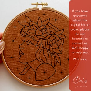 Virgo Symbol Modern Hand Embroidery PDF Pattern for Beginners ...
