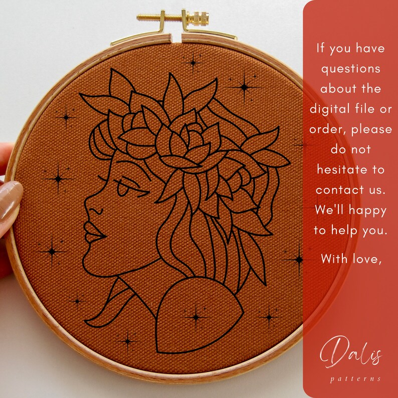 Virgo Symbol Modern Hand Embroidery PDF Pattern for Beginners ...