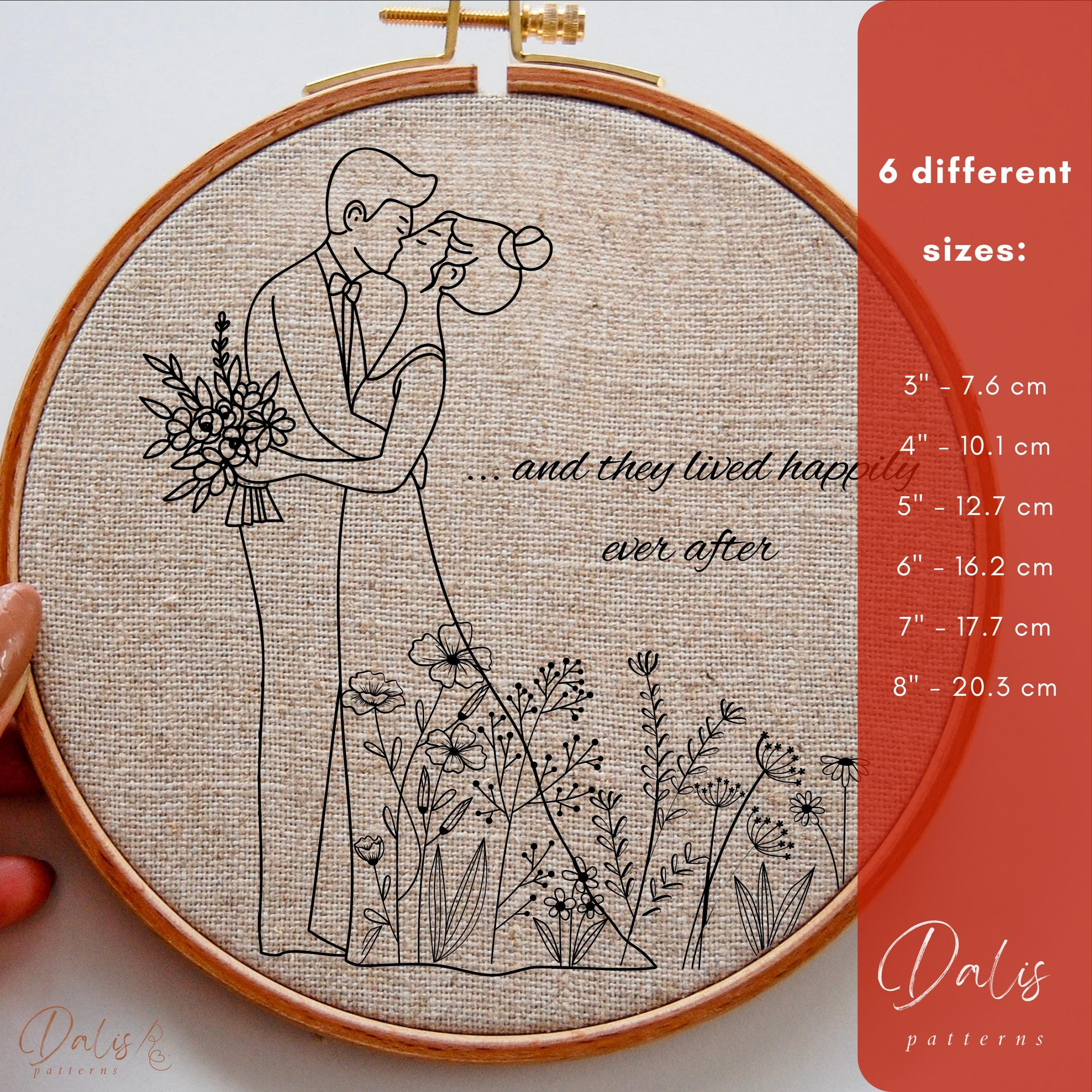 Wedding Embroidery PDF Pattern Template, Groom and Bride Embroidery ...