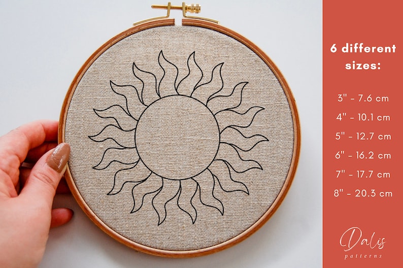 Sun Hand Embroidery Art PDF Pattern for Beginners Solar DIY - Etsy