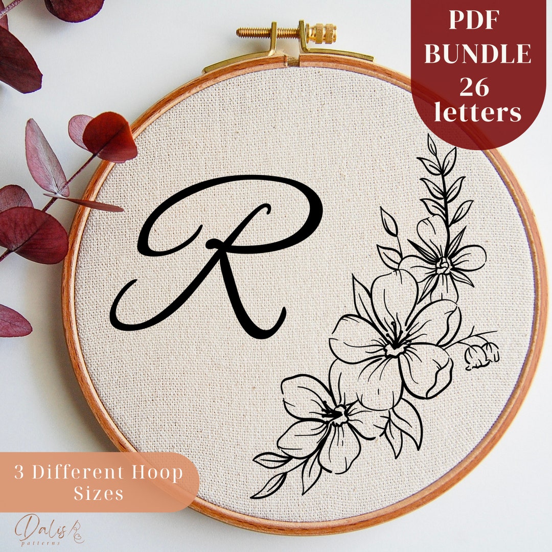 Complete Alphabet Hand Embroidery PDF Pattern Bundle for Beginners ...
