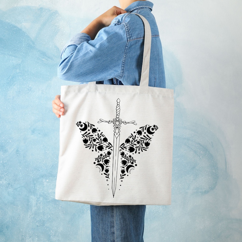 Whimsical Embroidery PDF Pattern Template, Celestial Moth and Sword ...