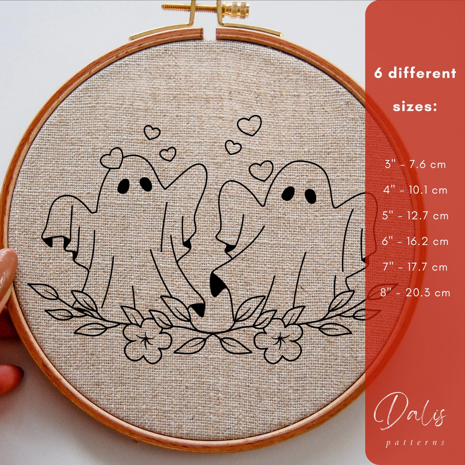 Cute Ghosts Hand Embroidery Design, Halloween Embroidery PDF Pattern ...