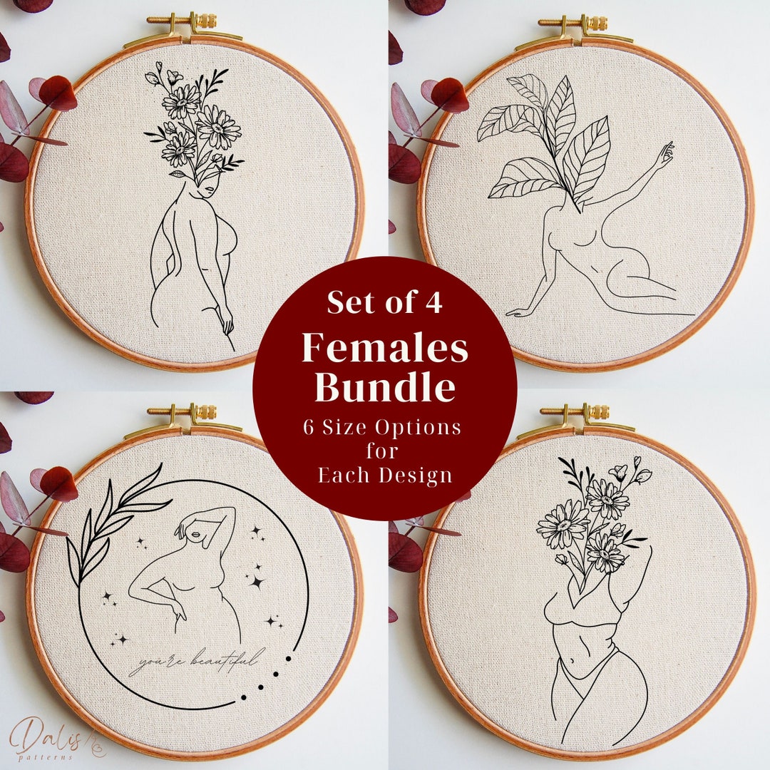 Body Positivity Hand Embroidery Pattern, Curvy Women Embroidery Designs ...