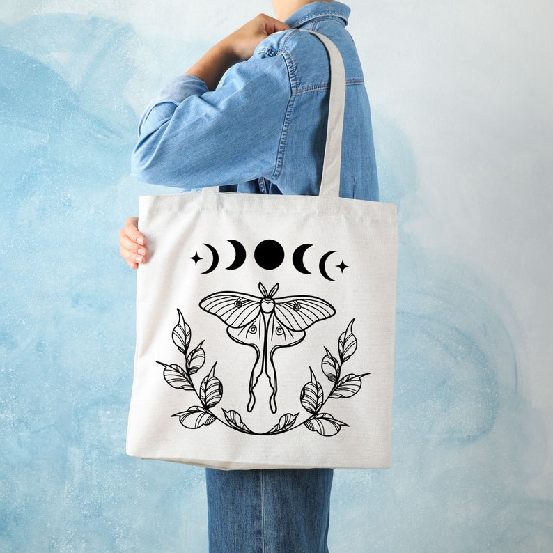 Printable Luna Moth Embroidery Pattern Template, Wiccan Mystic Insect ...