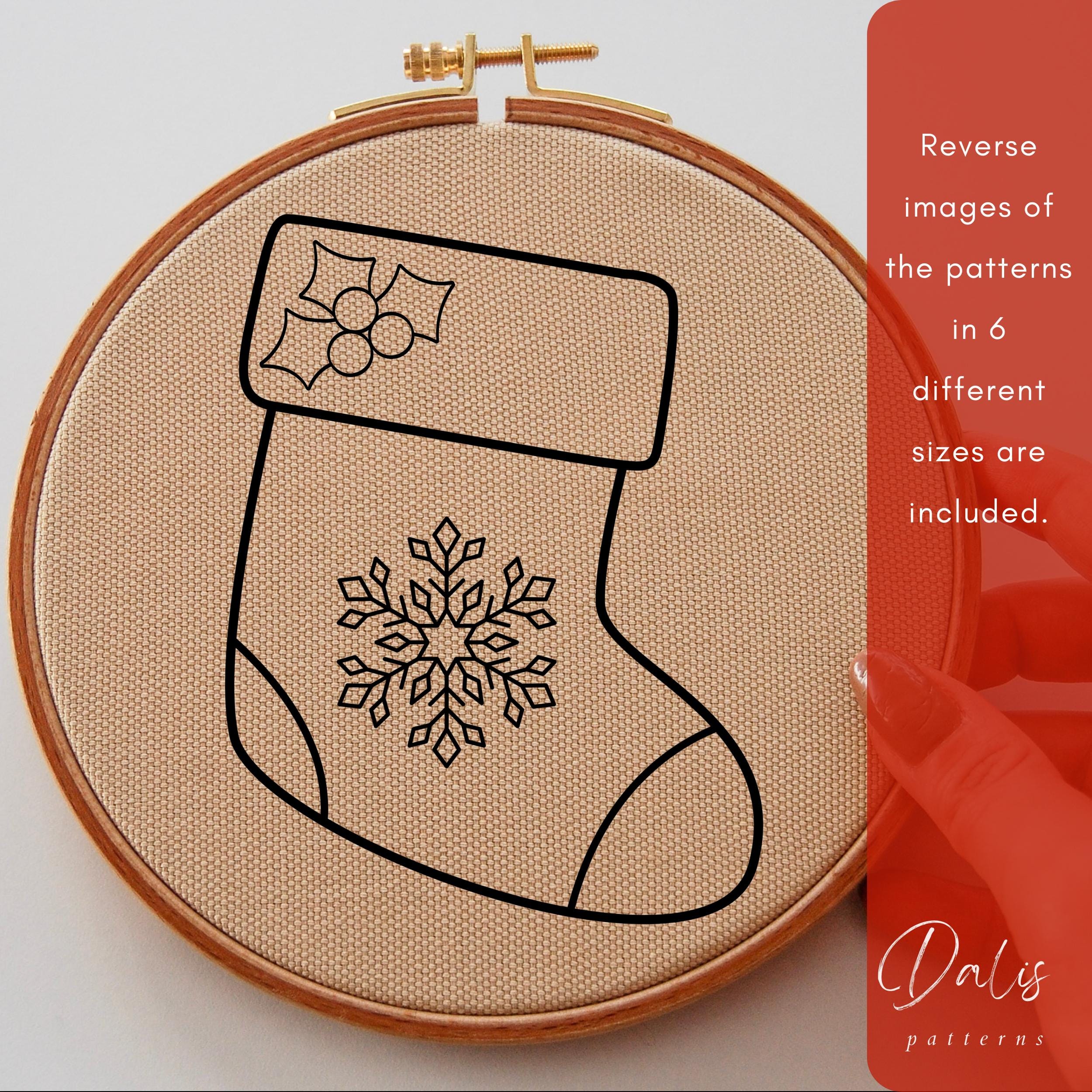 Christmas Stocking Punch Needle PDF Pattern, Printable Punch Needle ...