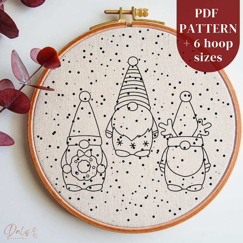 Gnome Embroidery - Etsy