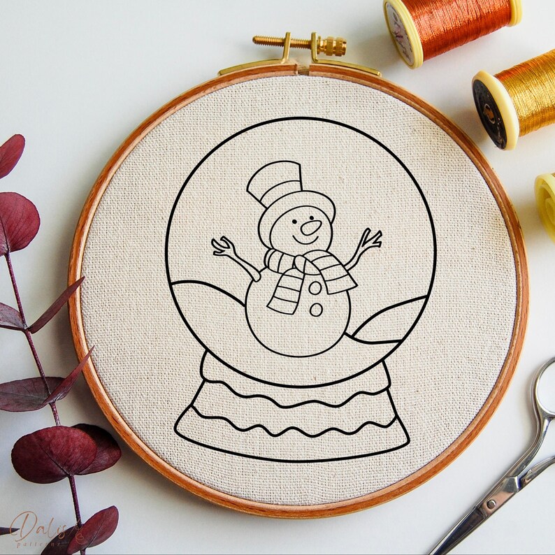Snow Globe Punch Needle Pattern, Christmas Ornament Punch Needle ...