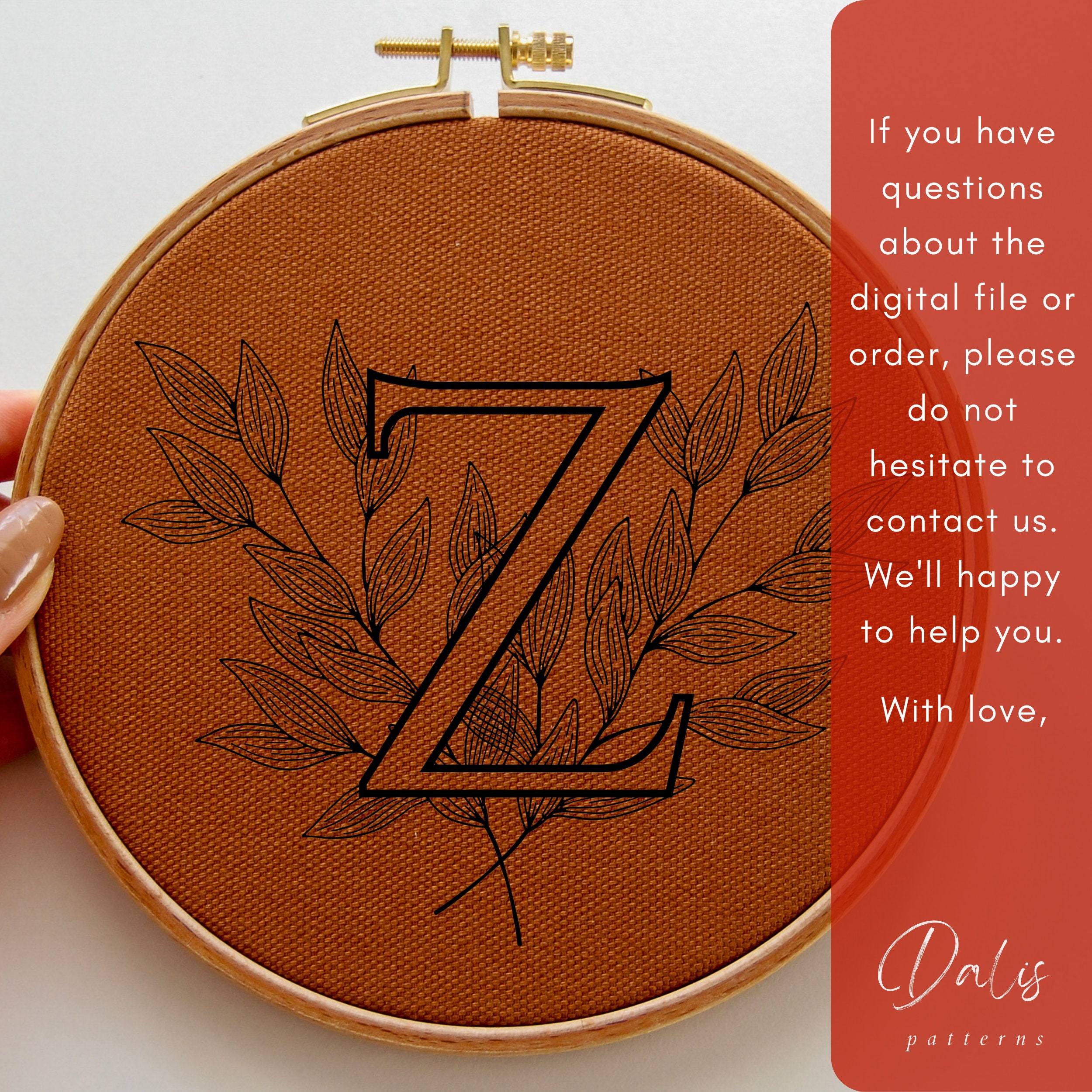 Alphabet Letters Embroidery PDF Pattern, Monogram Embroidery Design ...