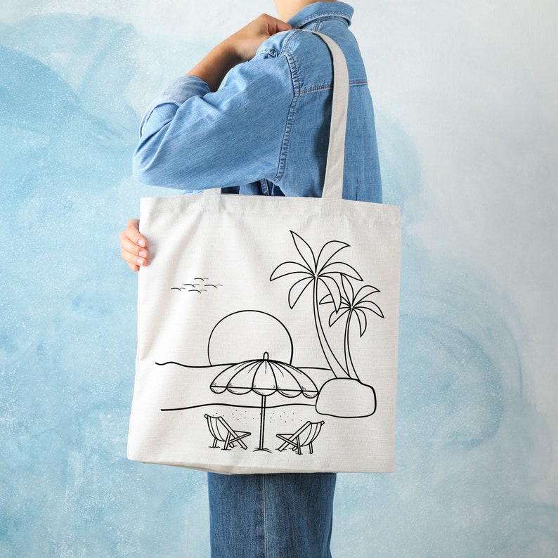 Summer Sunset Hand Embroidery Design, Beach, Sun and Palms DIY Hoop Art ...