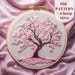 Cherry Blossoms Hand Embroidery Design, Pink Sakura Tree Embroidery ...