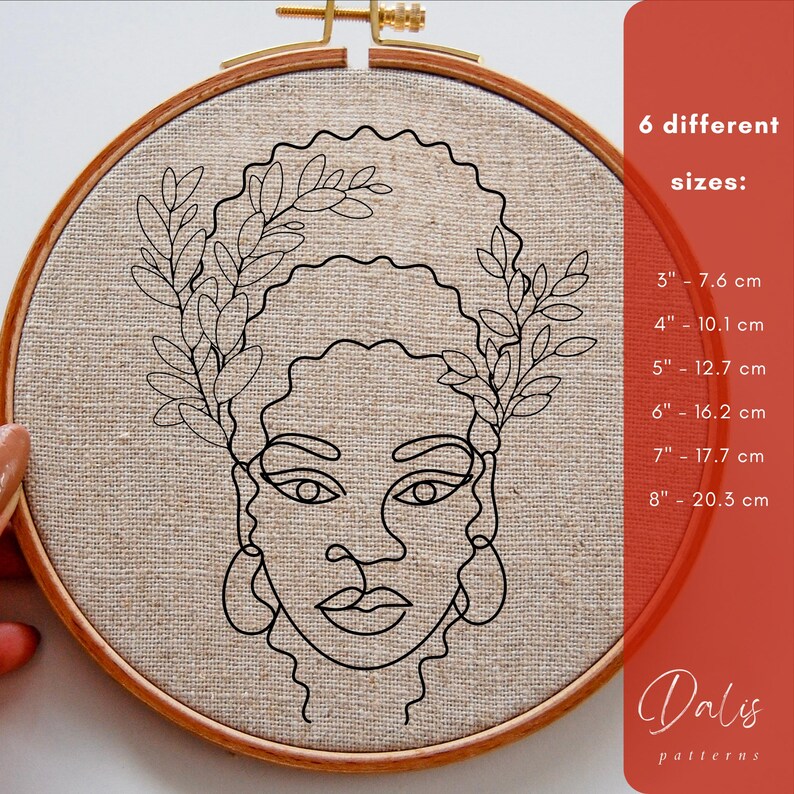 Digital African Woman Hand Embroidery PDF Pattern, Afro Girl Embroidery ...