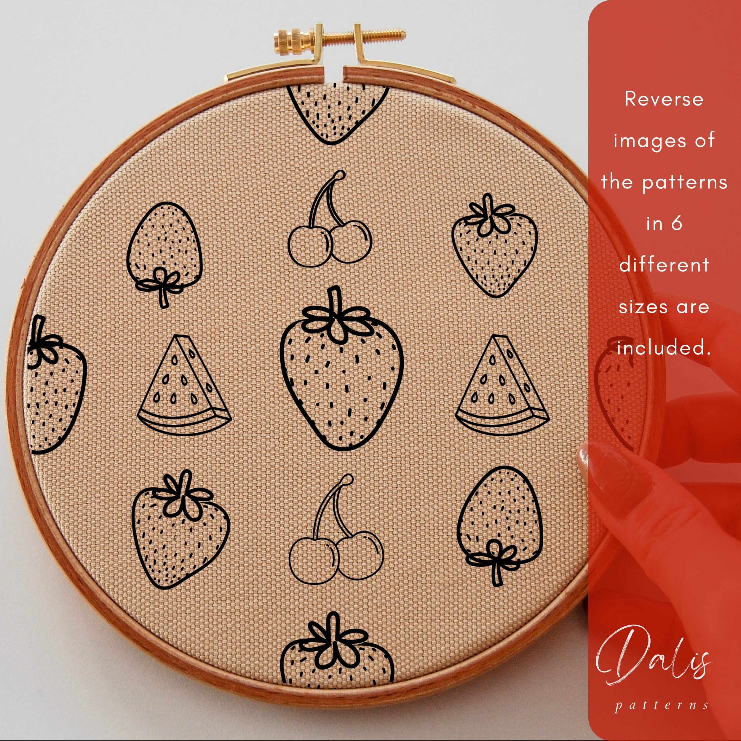 Summer Fruits Embroidery PDF Pattern, Food Hand Stitching Pattern for ...