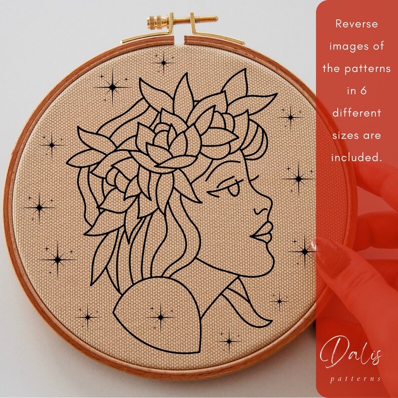 Virgo Symbol Modern Hand Embroidery PDF Pattern for Beginners ...