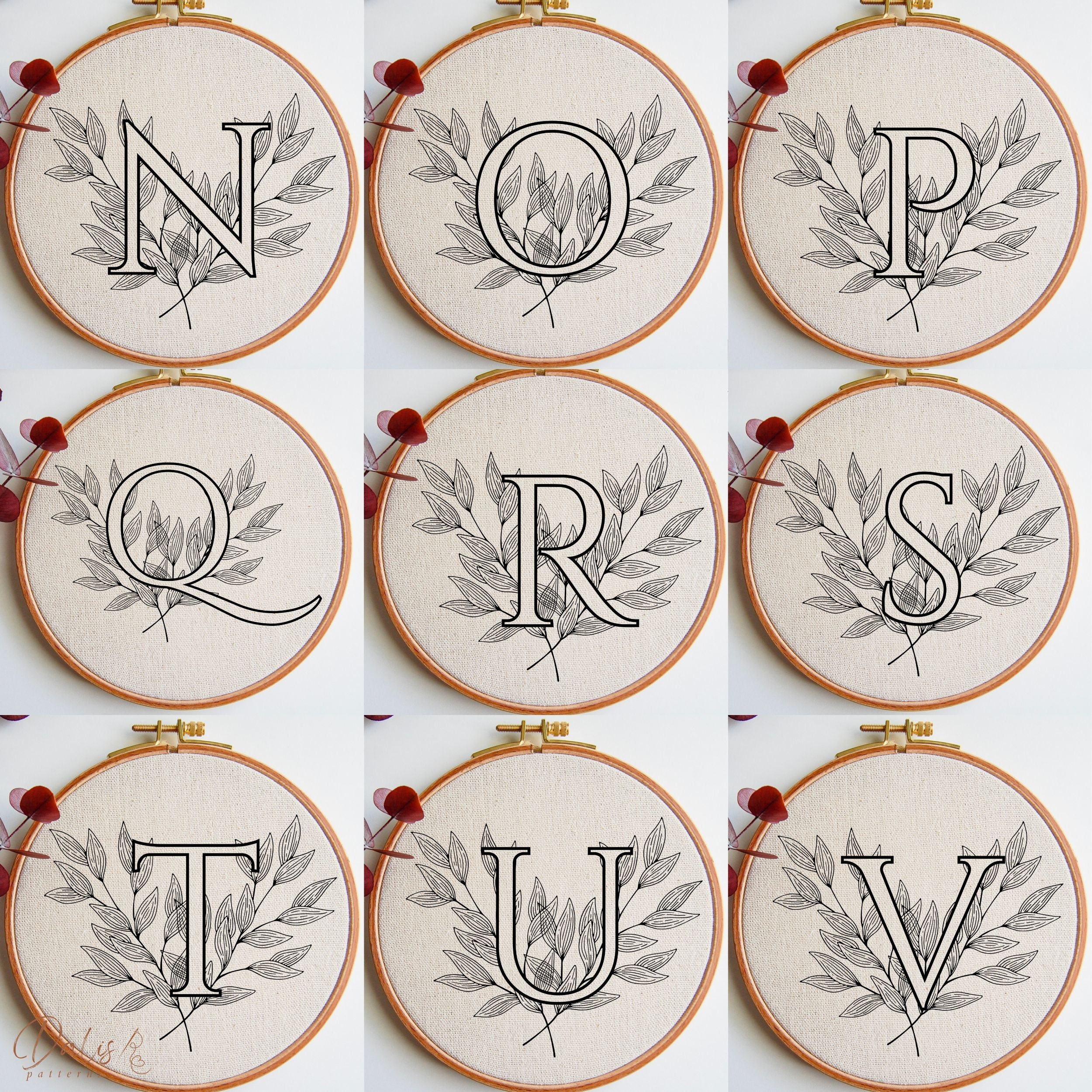 Alphabet Letters Embroidery PDF Pattern, Monogram Embroidery Design ...