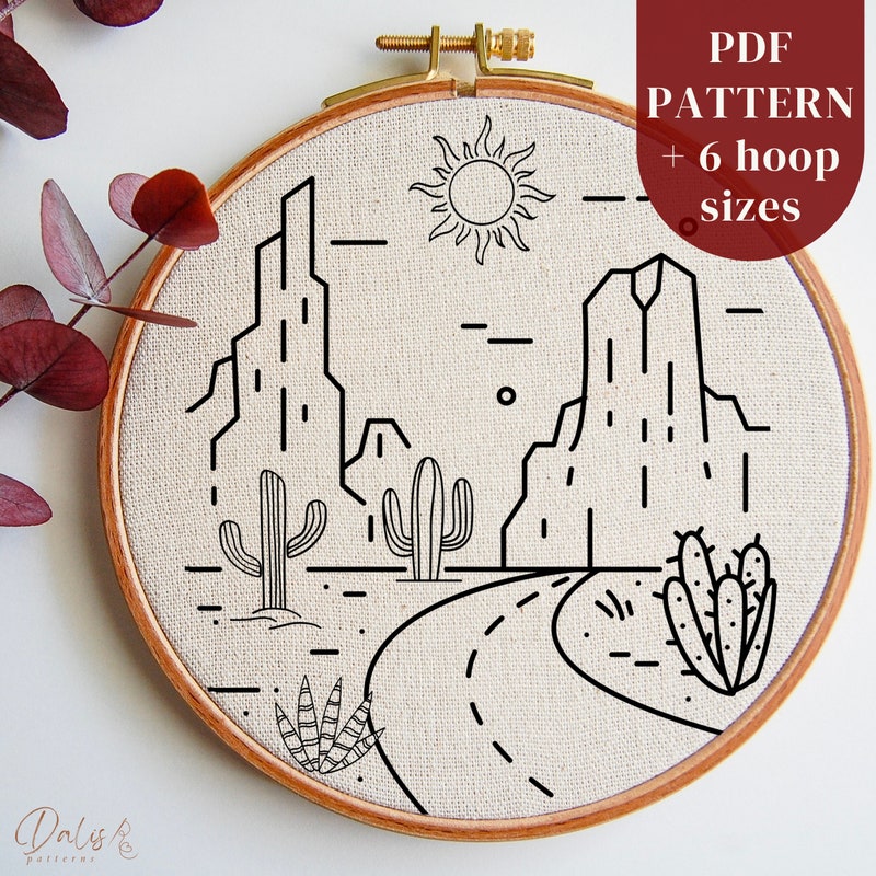 Desert Embroidery Pattern - Etsy