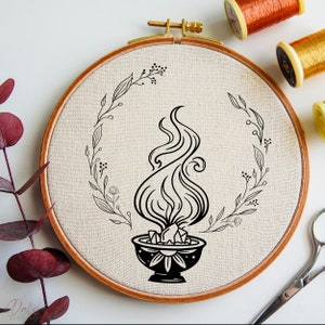 Witchy Hand Embroidery Pattern, Wiccan Embroidery Design, DIY ...