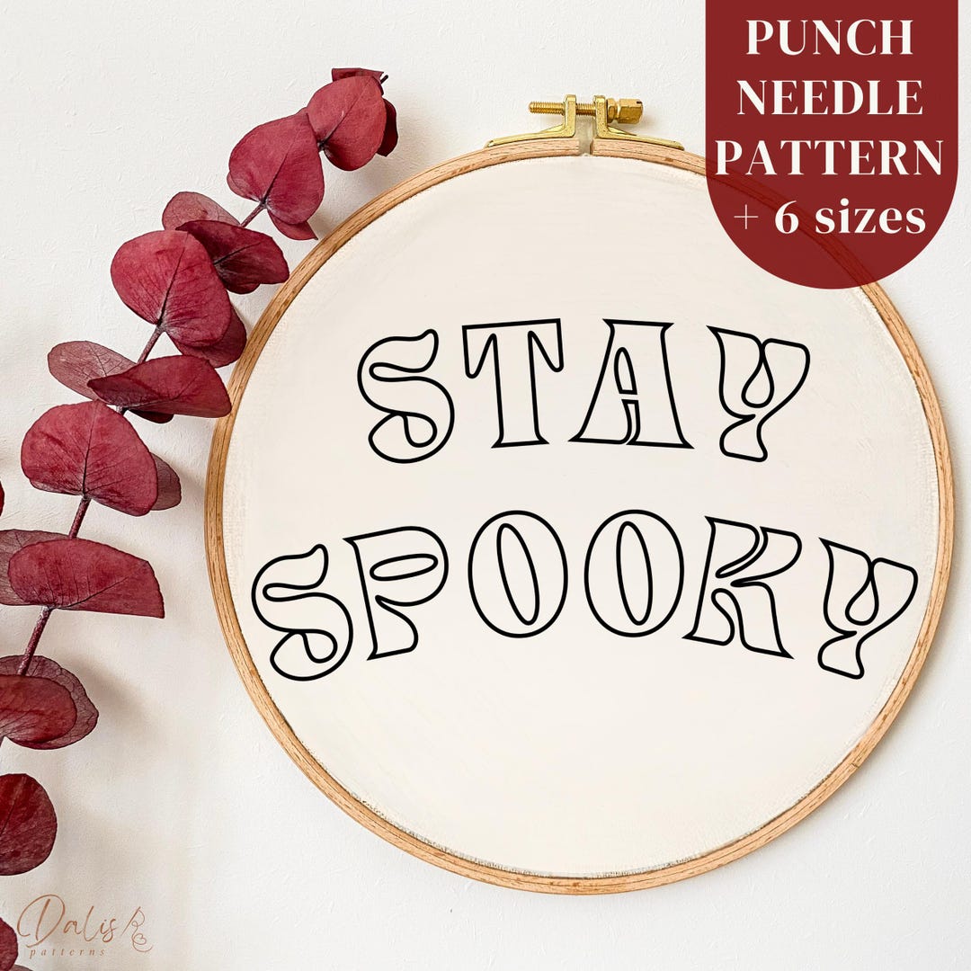 Stay Spooky Punch Needle Pattern, Halloween Mug Rug Coaster Punch ...