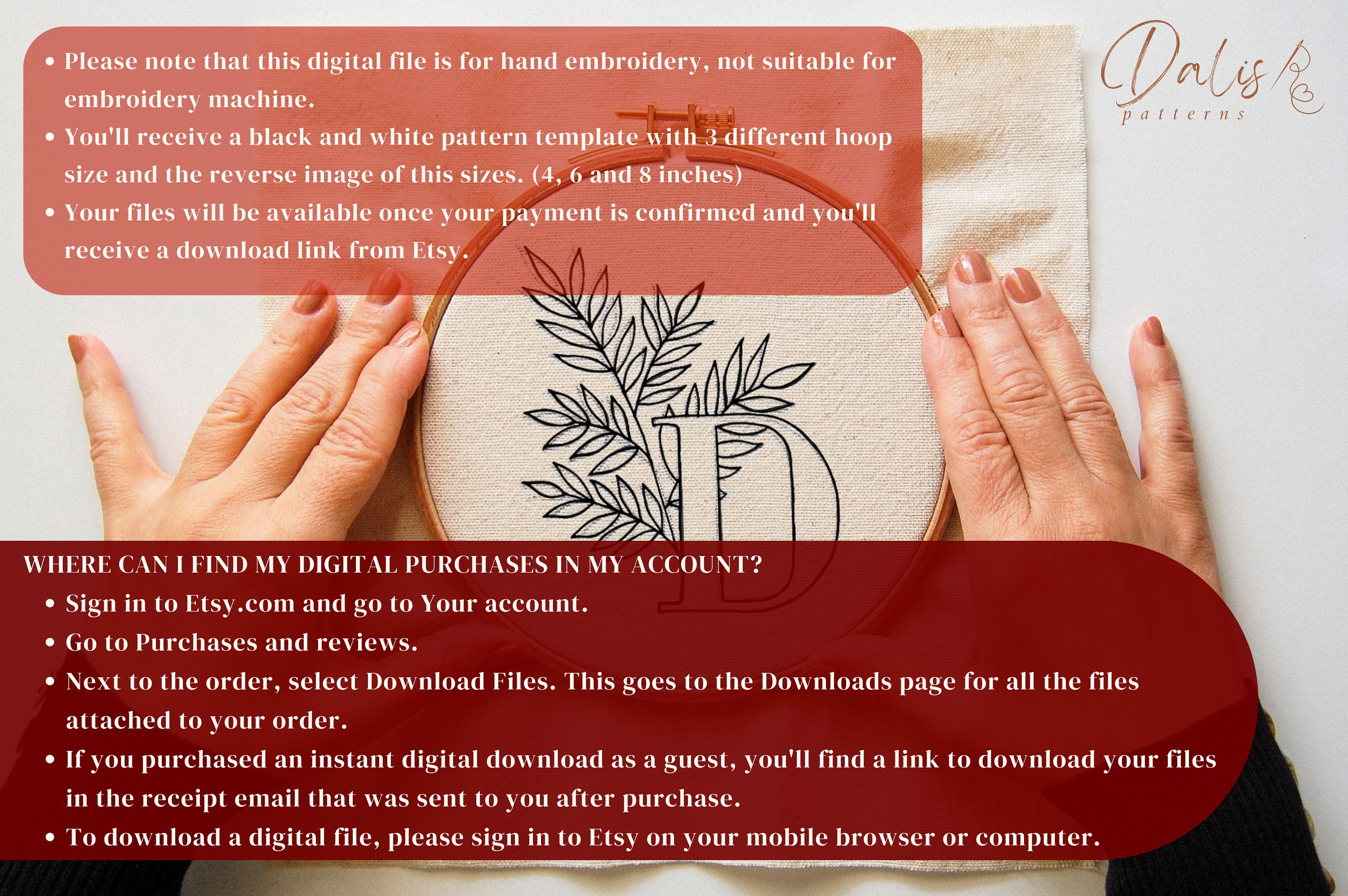 A-Z Alphabet Embroidery PDF Pattern Designs With Leaves, 26 Letters ...