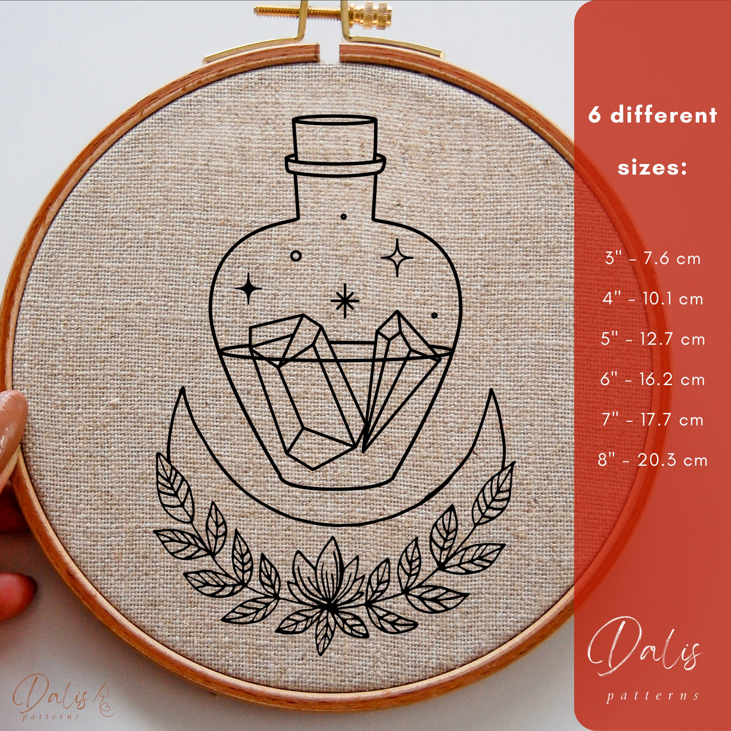 Magic Potion Hand Embroidery Design, Witchy Embroidery Pattern ...