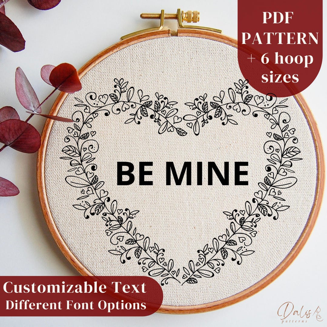 Custom Hand Embroidery Design, Line Art DIY Hoop Art PDF Pattern for ...