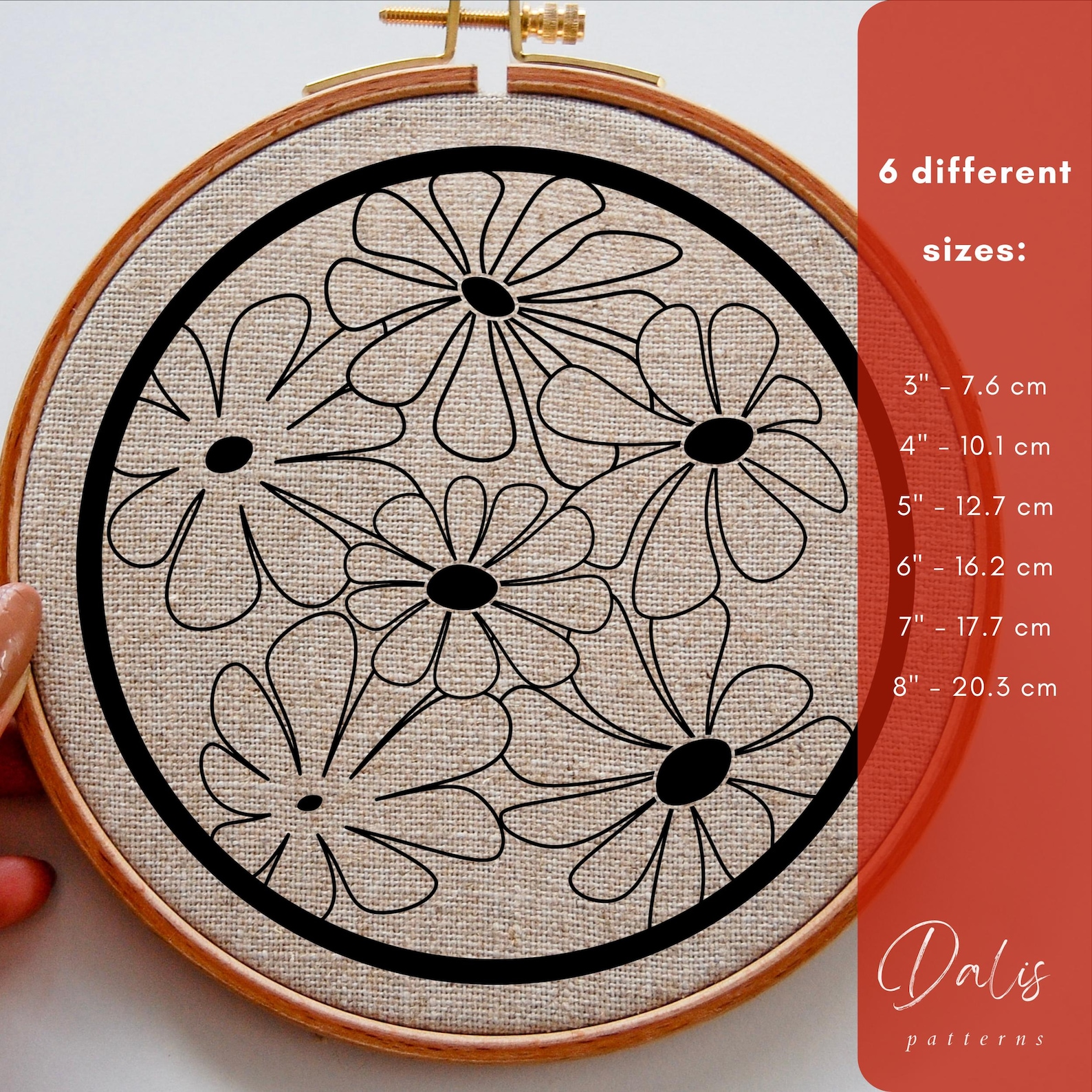 Flowers Punch Needle Pattern, Beginner Punch Needle PDF Design, Floral ...