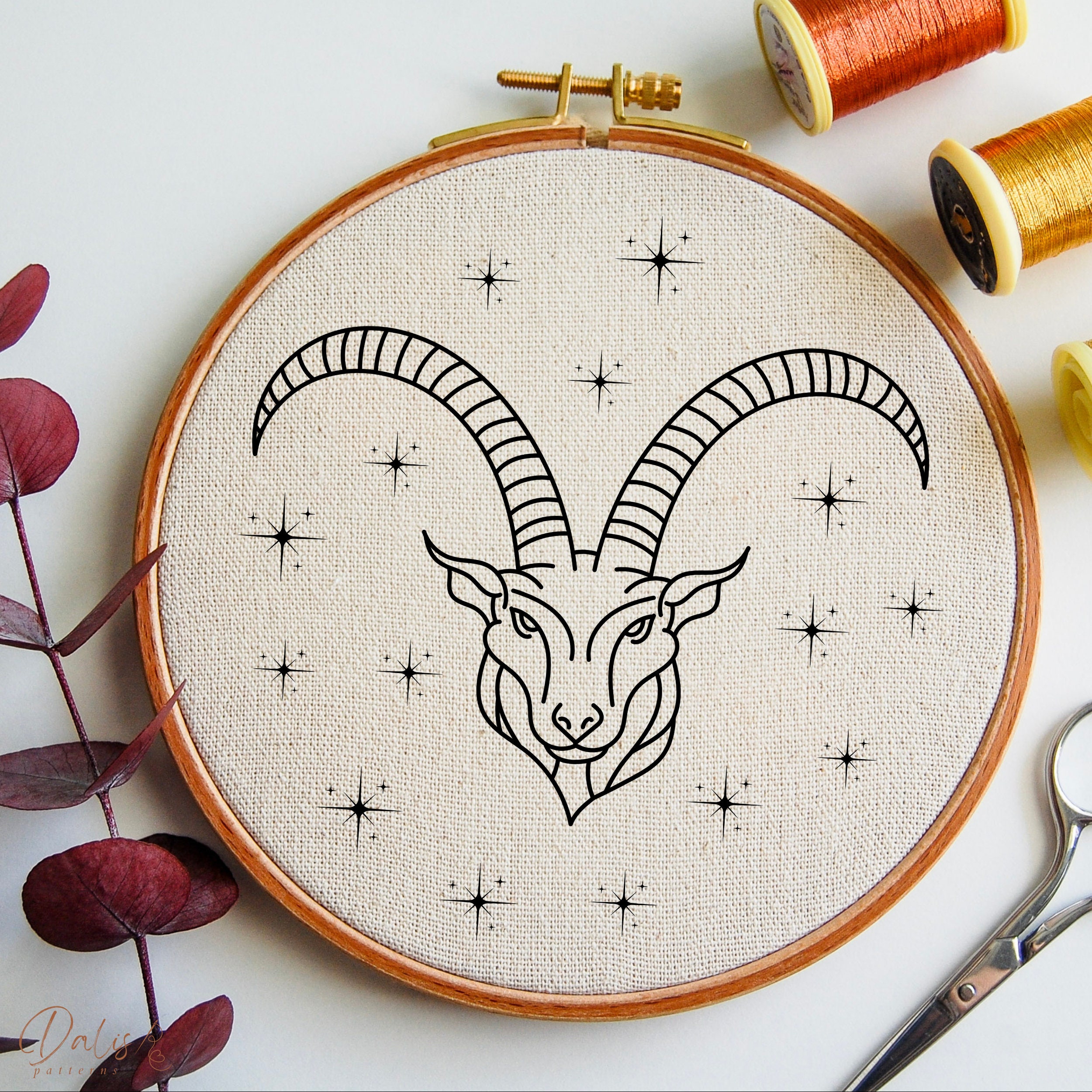 Zodiac Signs Embroidery Pattern Bundle, Astrology Star Signs DIY Hoop ...
