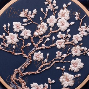 Sakura Tree Embroidery Pattern, Cherry Blossoms Embroidery Design ...