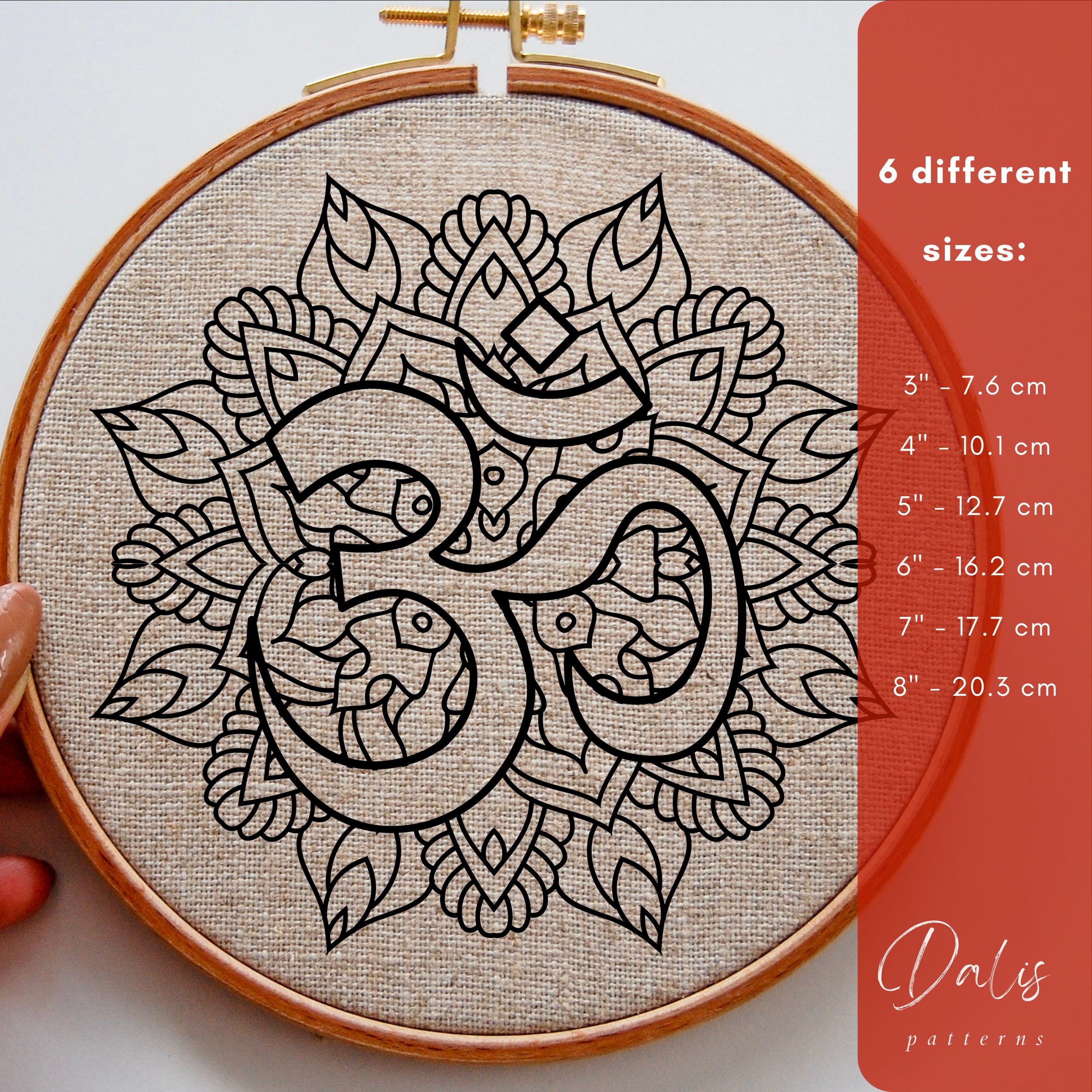 Mandala and Om Symbol Embroidery PDF Pattern File for Spiritual Hoop ...
