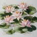 Water Lilies Hand Embroidery Pattern, July Birth Month Flower ...