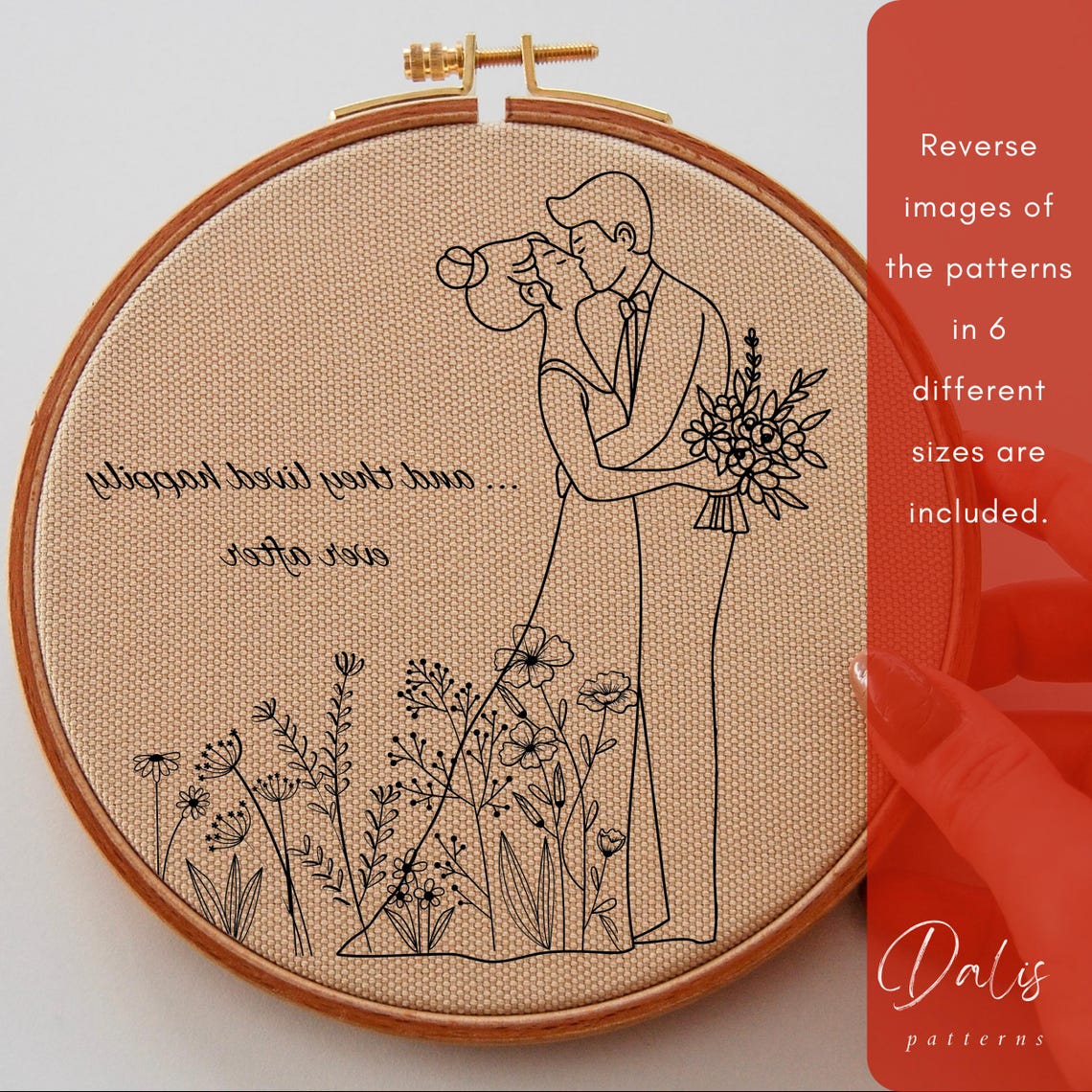 Wedding Embroidery PDF Pattern Template, Groom and Bride Embroidery ...