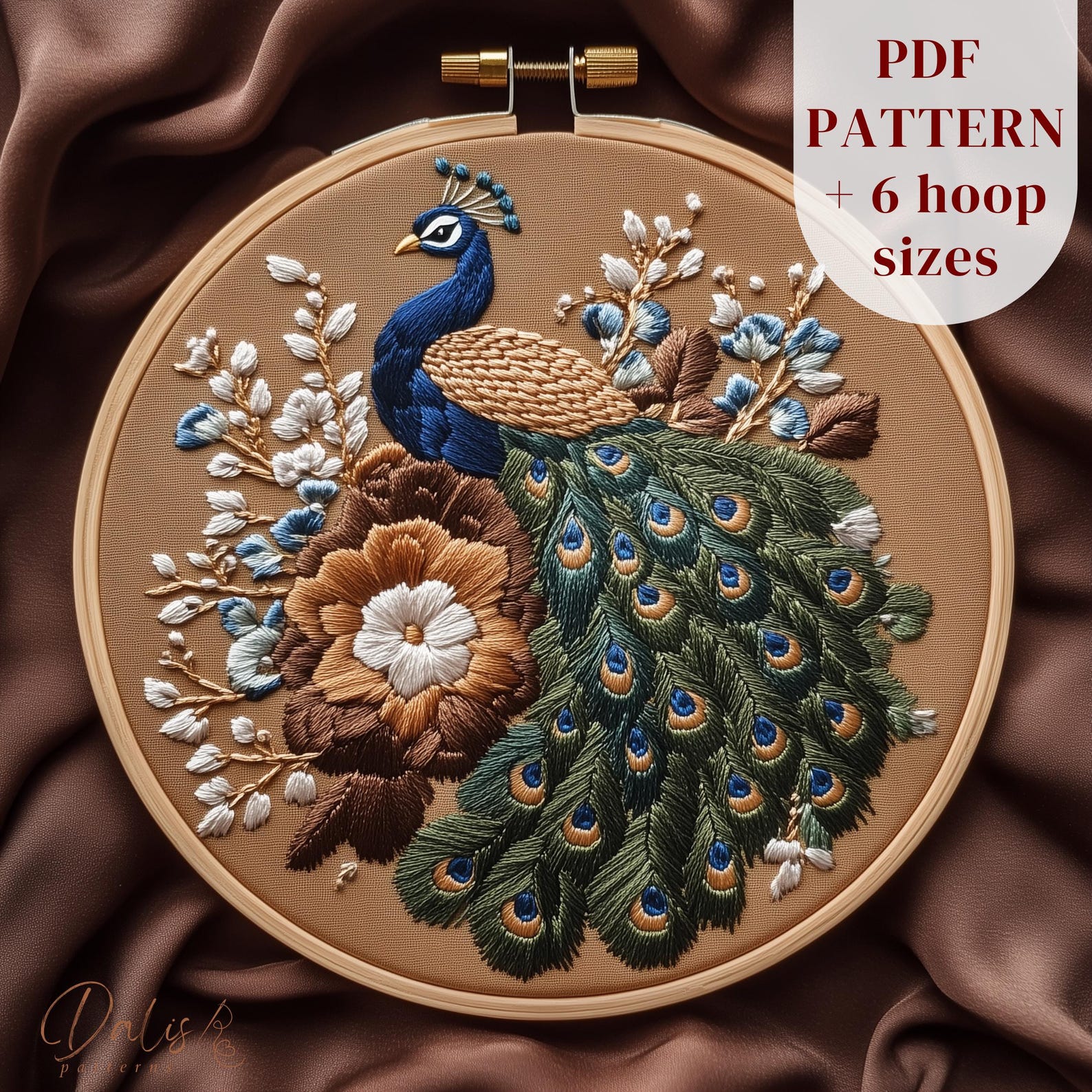 Peacock Hand Embroidery Pattern, Animal Embroidery PDF Design, Bird ...