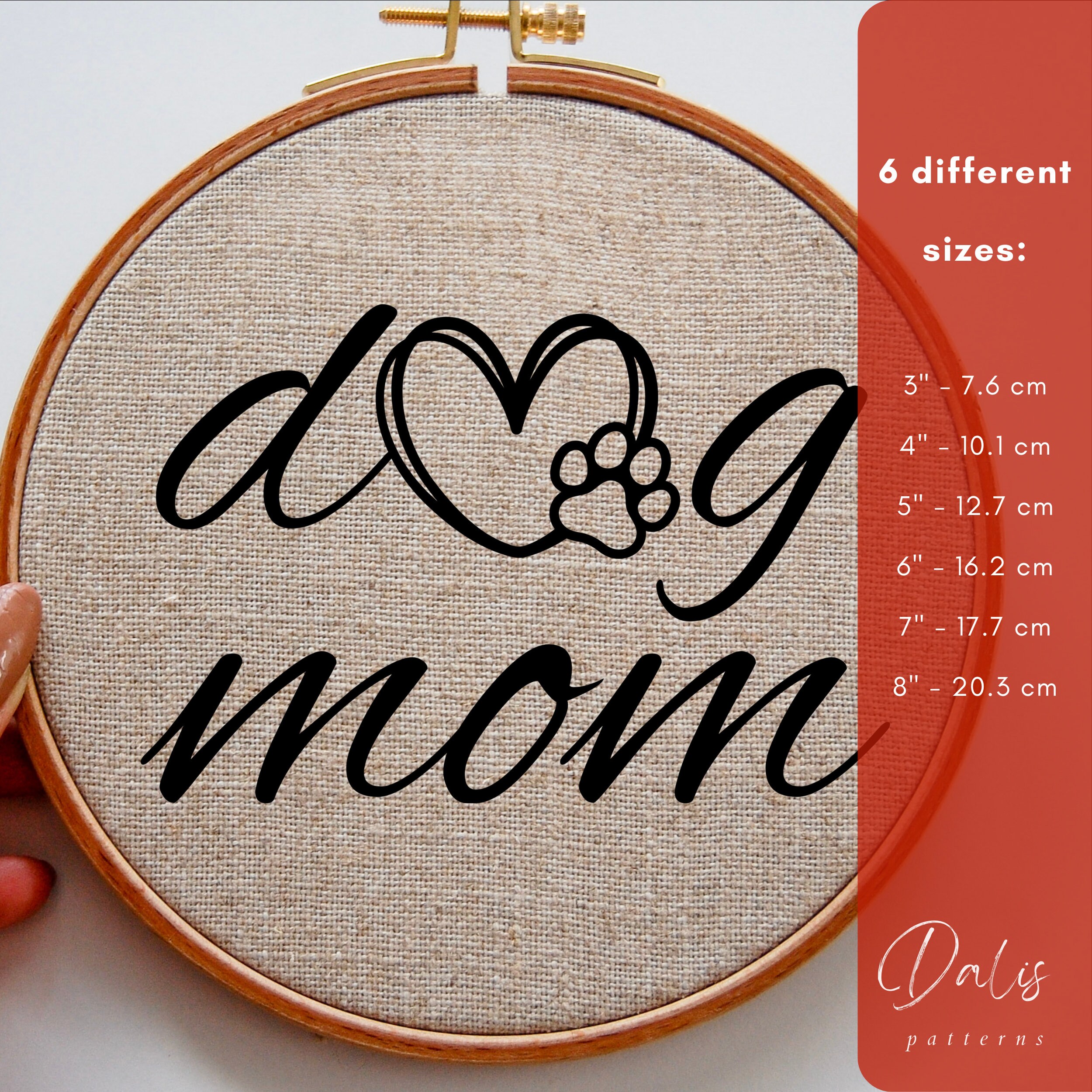 Dog Mom Embroidery PDF Pattern, Dog Lover's Embroidery Design for DIY ...