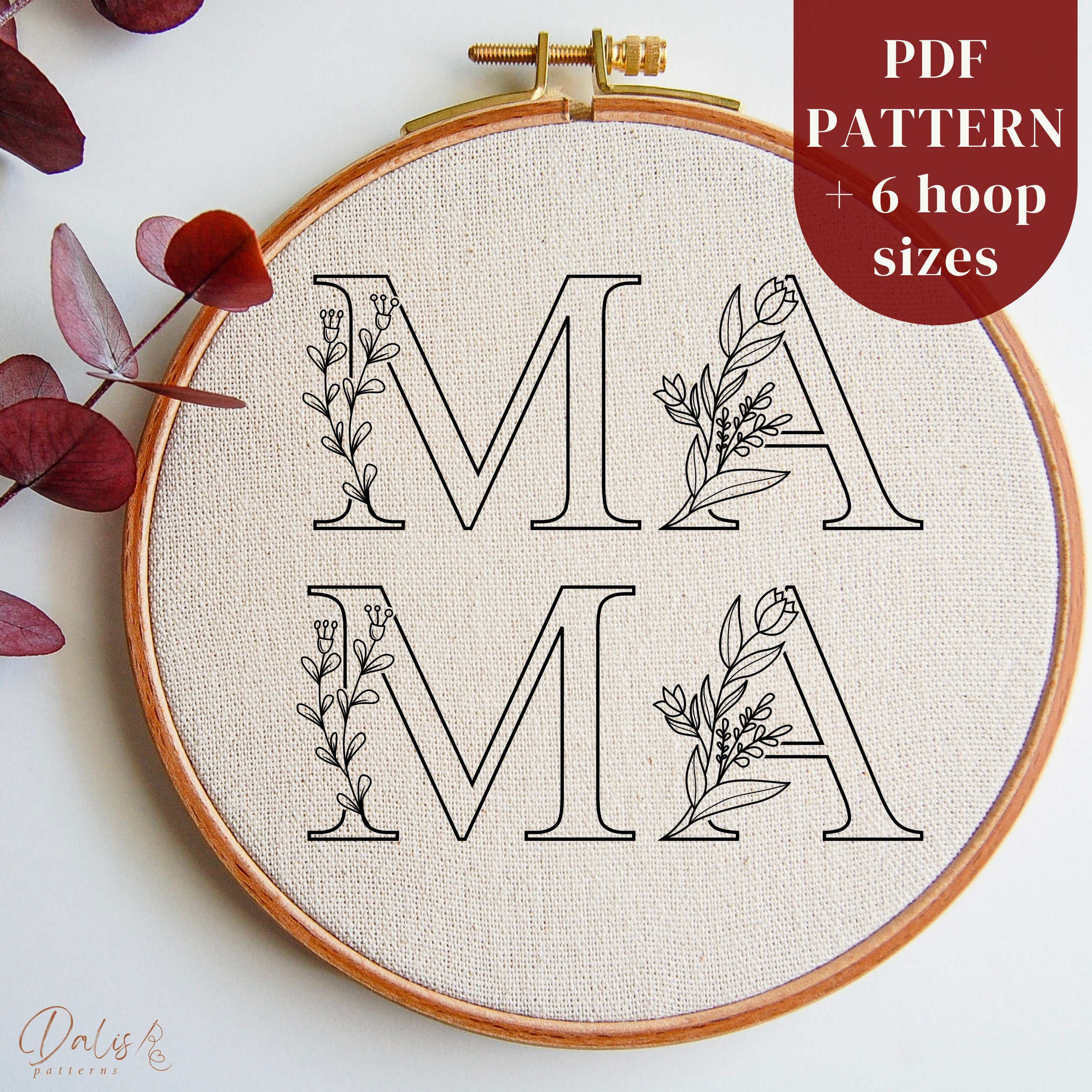 Mama Hand Embroidery PDF Pattern File, Mother's Day Handmade Gift Idea ...