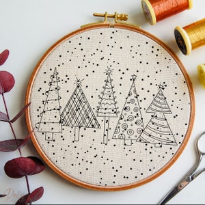 Christmas Embroidery PDF Pattern Bundle, Beginner Hand Stitching Design ...