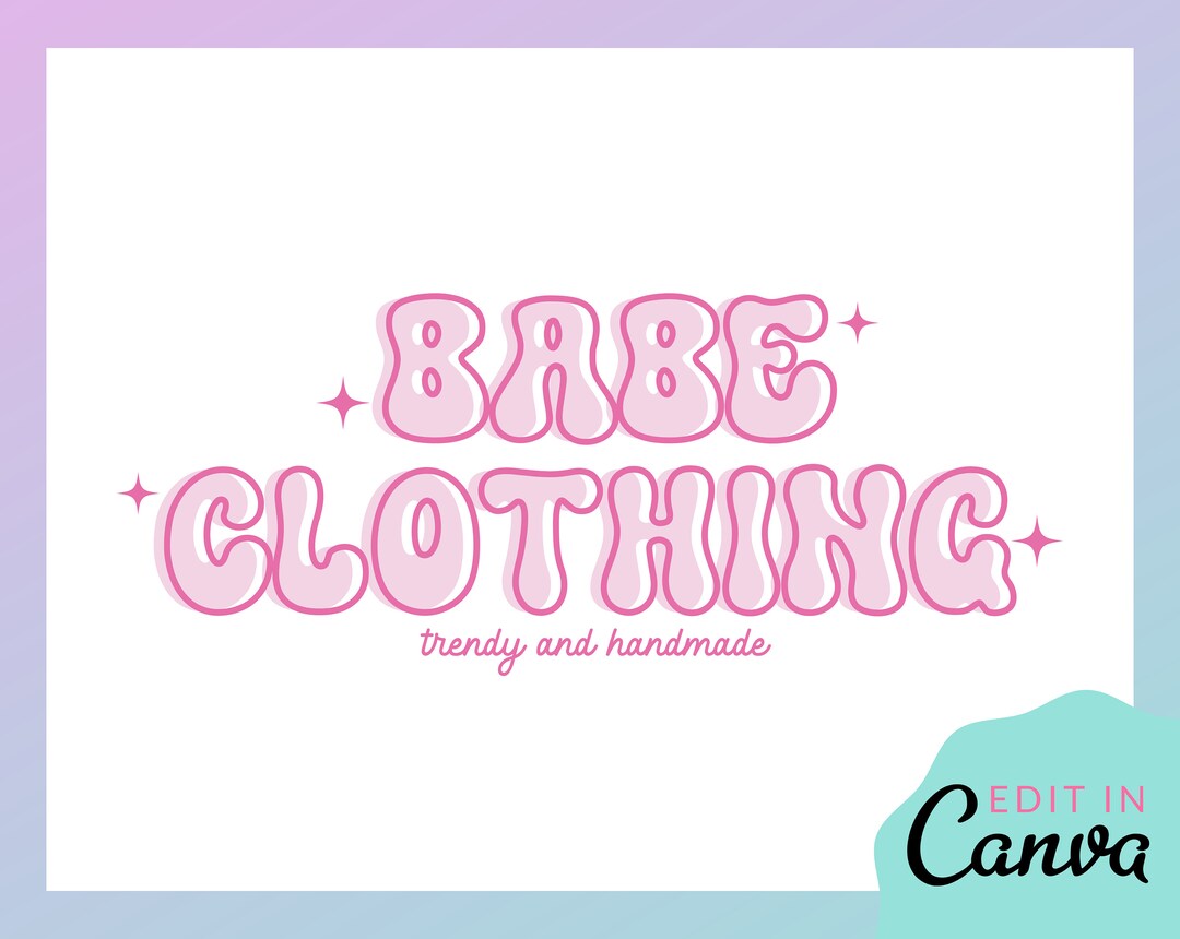 Preppy Logo Design Template Feminine Canva Logo DIY Design - Etsy