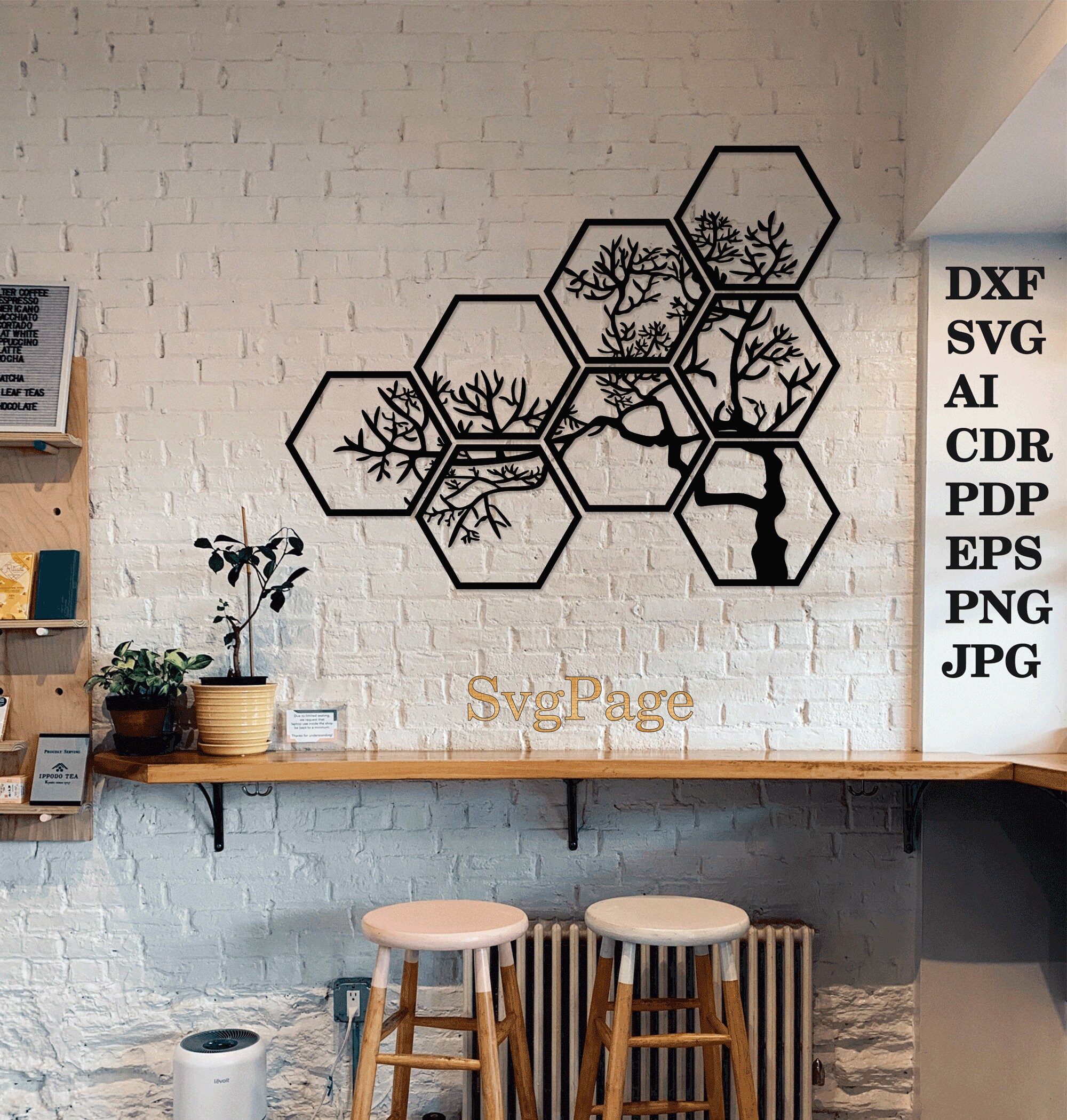 Tree Dxf Branch Svg Laser Cut Png Files Wall Art Sticker Glowforge ...