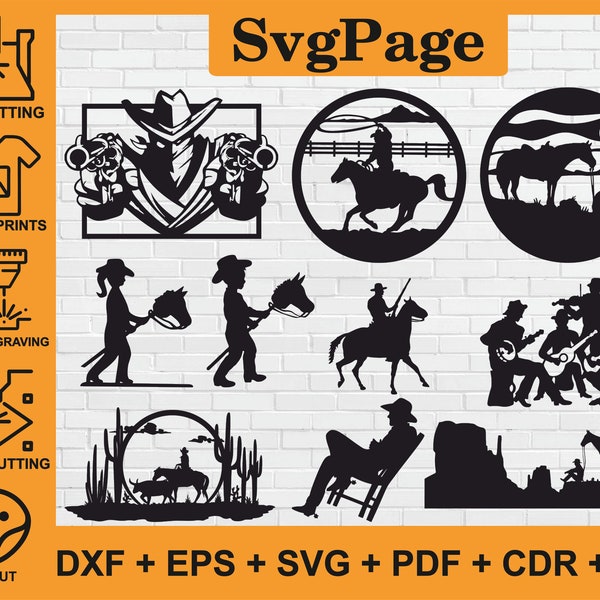 Cowboy Cnc Silhouette - Etsy