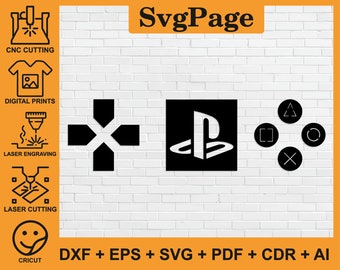 Game Console, Game Controller Laser Cut DXF XCS Files Wall Sticker ...