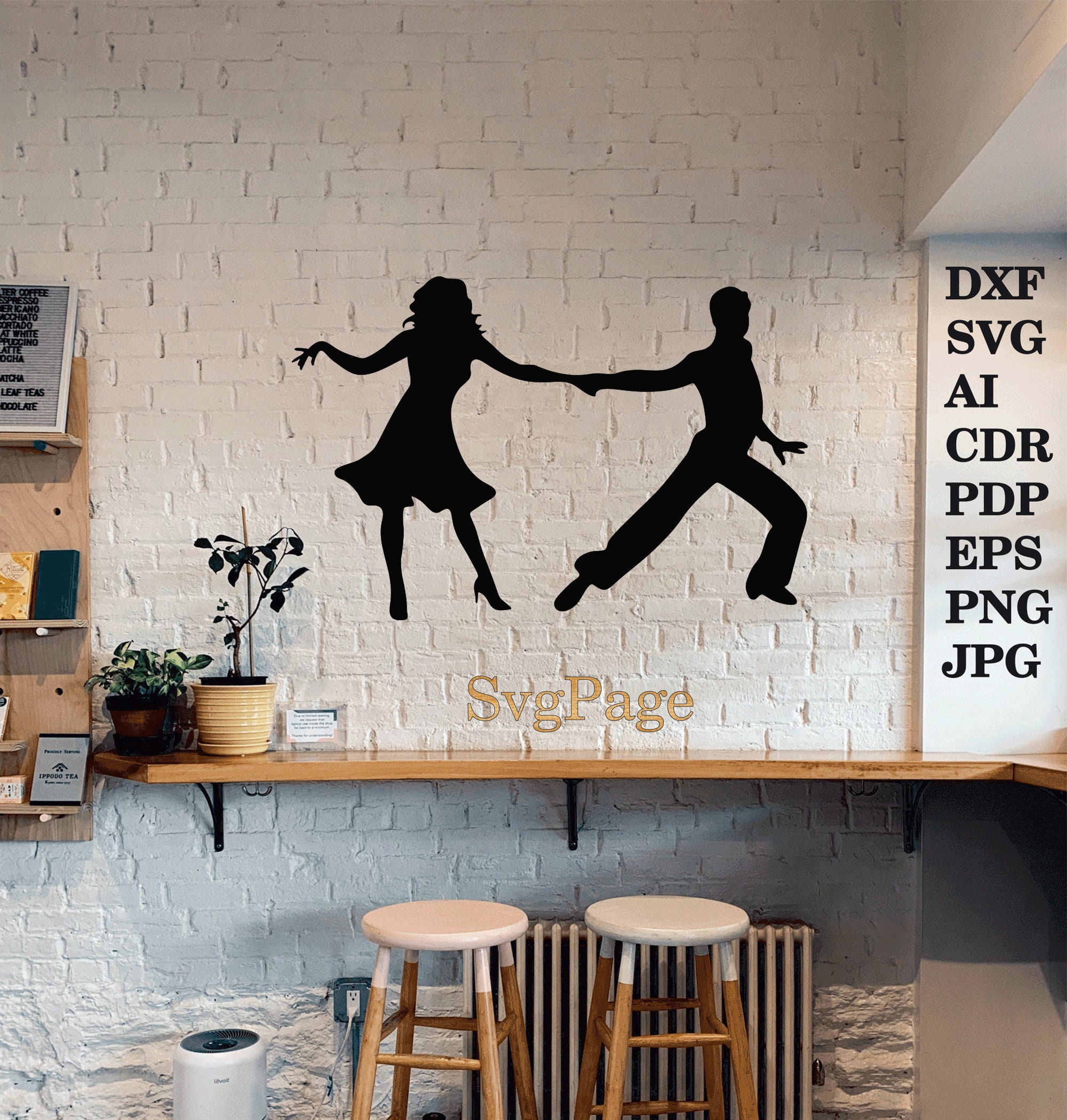 Tango Dancer Dancing Laser Cut Svg Dxf Png Files Wall Art Sticker ...