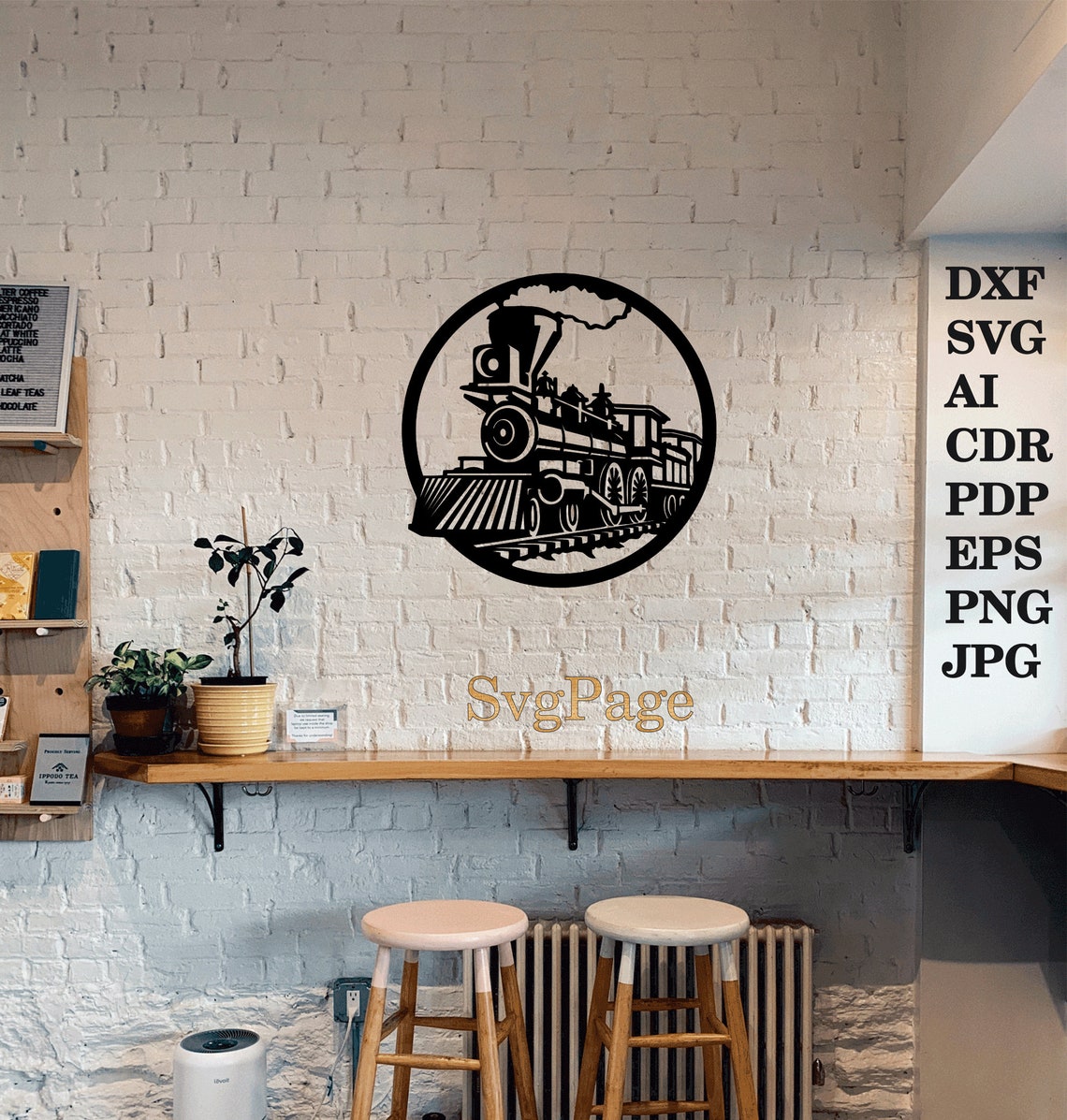 Vintage Retro Train Laser Cut Svg Dxf Files Wall Art Sticker Glowforge ...