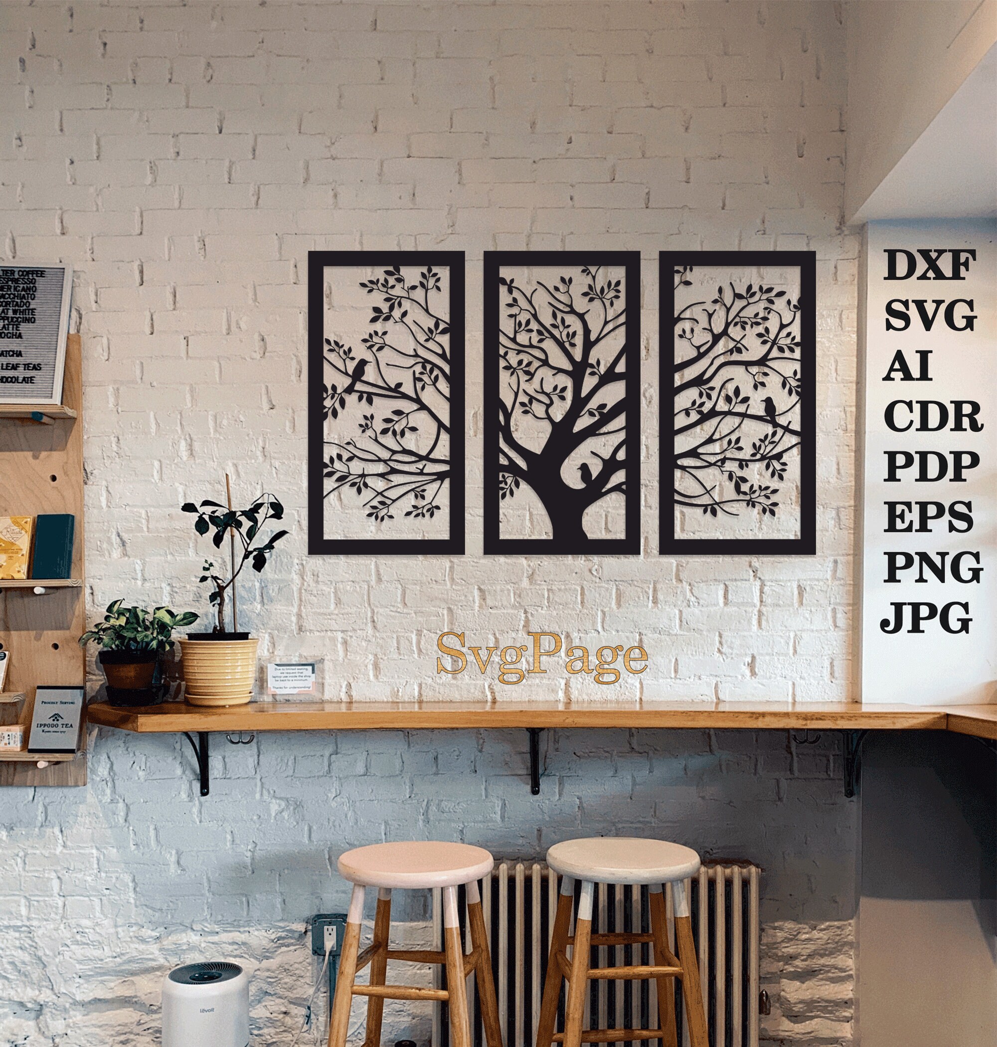 Árbol de la vida dxf corte láser svg png archivos pared arte - Etsy México