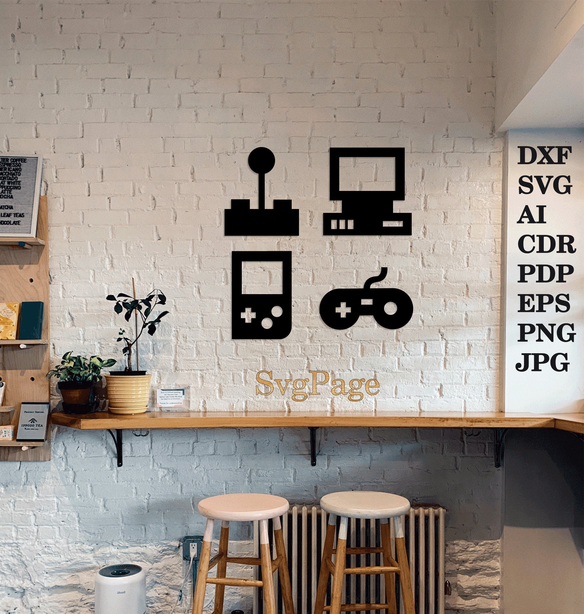 Retro Vintage Gaming Arcade Laser Cut Svg Dxf Files Wall Sticker ...