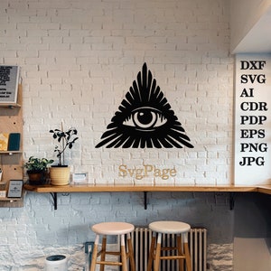 Freemason Eye Mason Illuminati Laser Cut Svg Dxf Files Wall Sticker ...