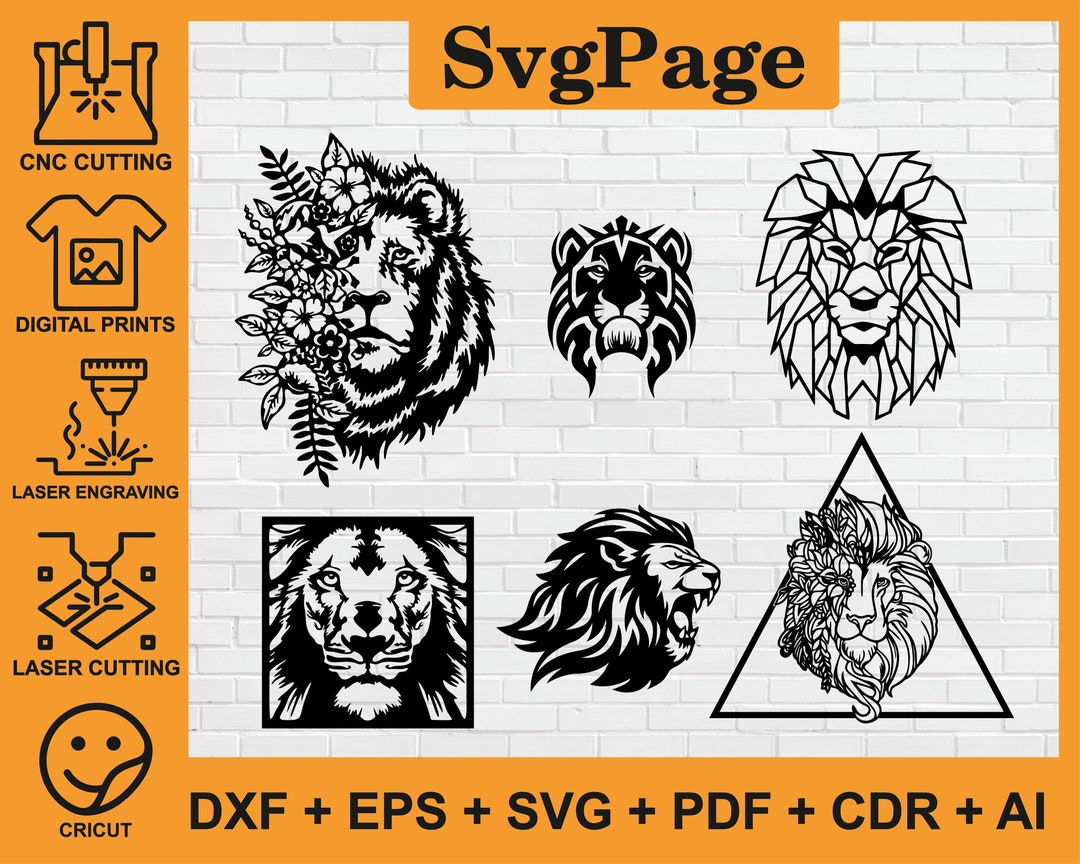Lion King Laser Cut Svg Dxf Cdr Files Wall Art Sticker Glowforge ...